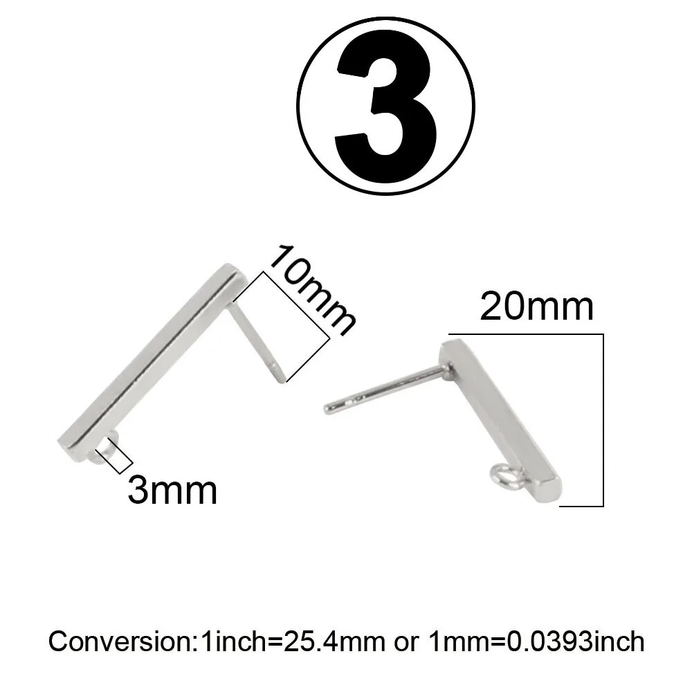 Серьги-гвоздики HXD из нержавеющей стали под золото 20 шт. G0148