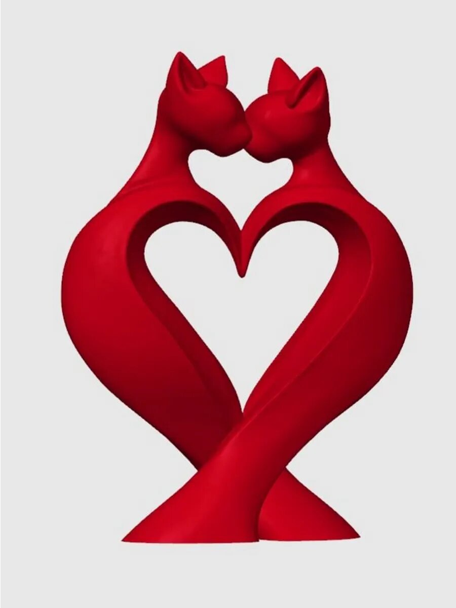 Валентинка-коты, для любимых(10см, красный)v11