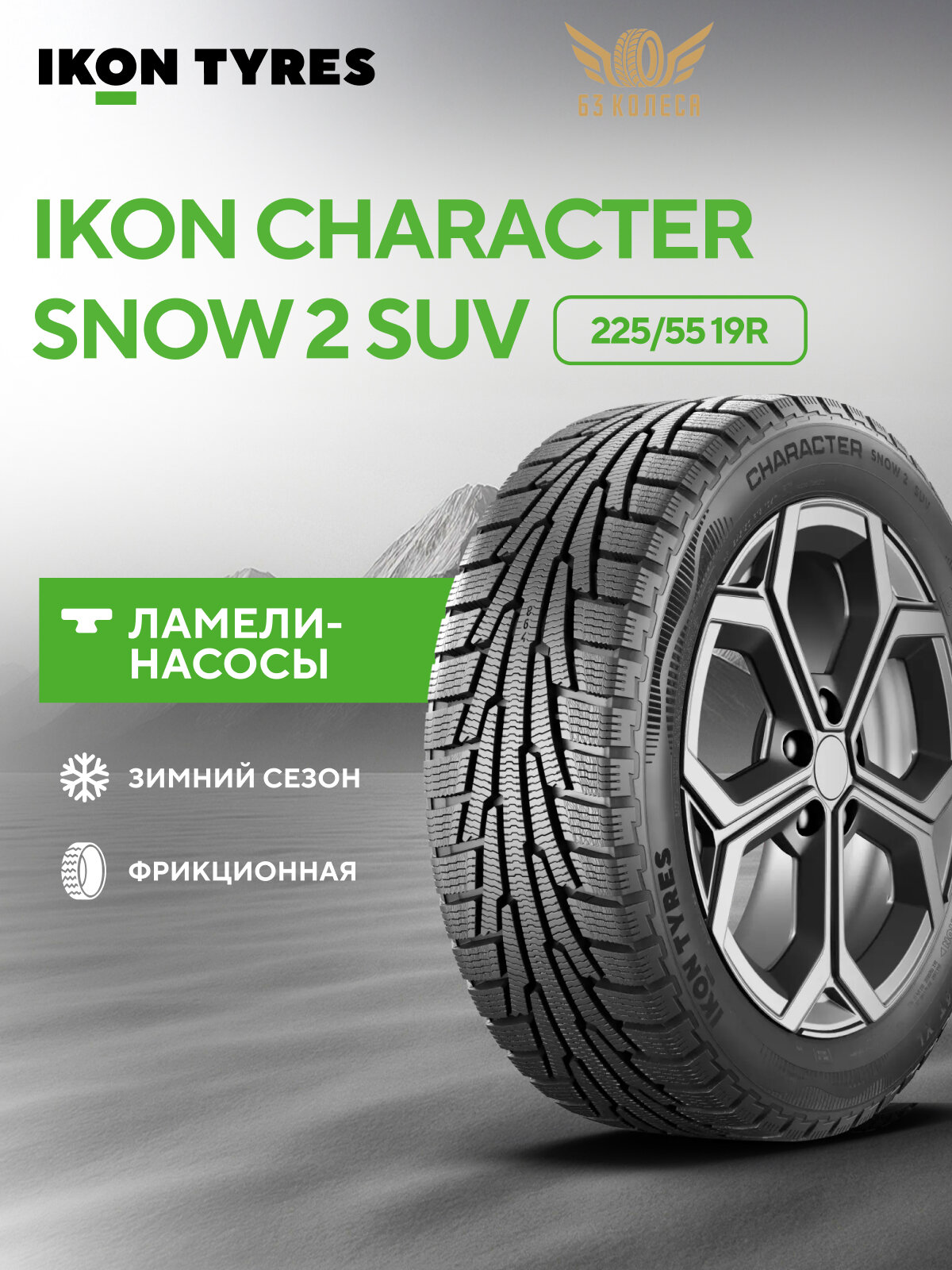 Легковые шины Ikon Tyres Character Snow 2 SUV 225/55 R19 XL 103T