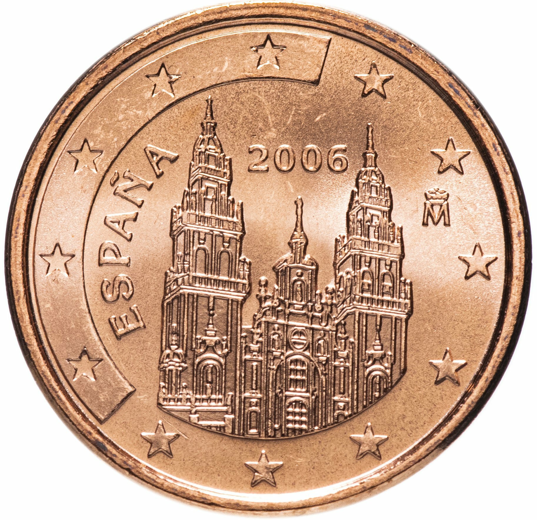 Испания 1 евроцент cent 2006, Сталь, в сохранности UNC