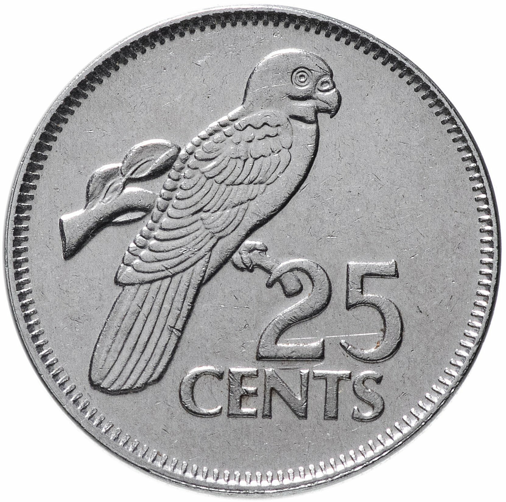 Сейшелы 25 центов cents 1993-2012, Сталь, в сохранности XF