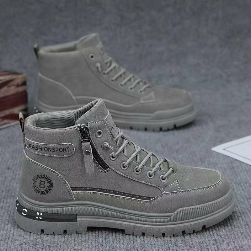 Высокие ботинки Мартин для мужчин, осенние новые дышащие рабочие ботинки, строительные, нескользящие, износостойкие спортивные безопасные ботинки для мужчин