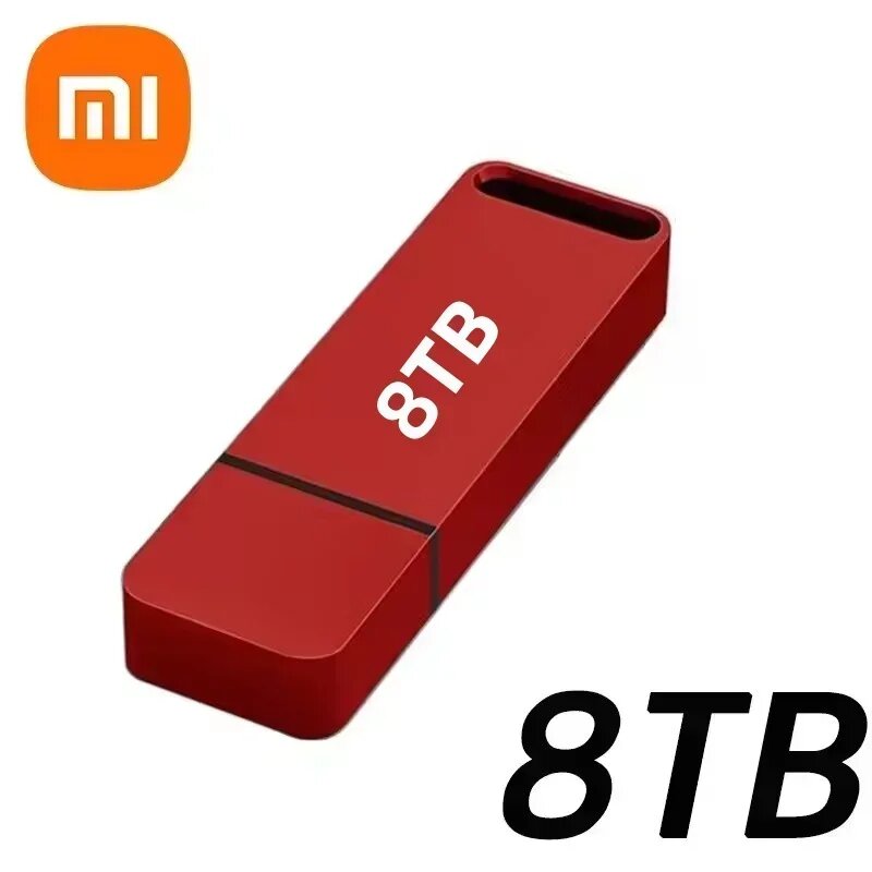 USB-флешка 8 ТБ Флешка водонепроницаемая Металлический корпус красный