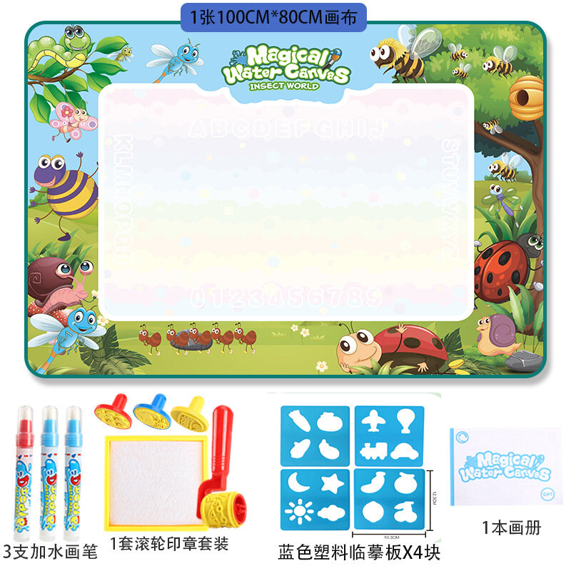 Детская магия рисования водой, холст для рисования, большой прозрачный водный рисунок, многоразовый коврик для рисования, игрушка оптом
