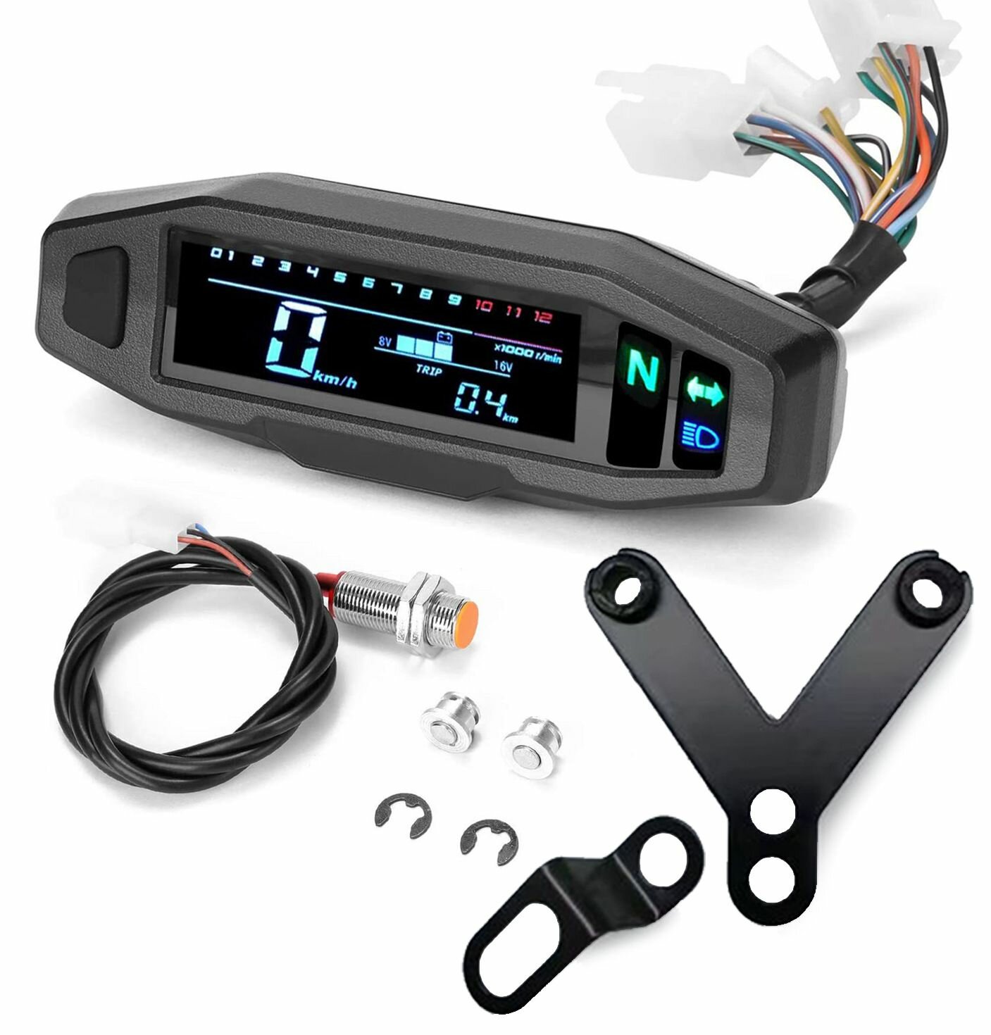 Универсальная приборная панель для мототехники, эндуро, питбайка с датчиком скорости / Приборка эндуро