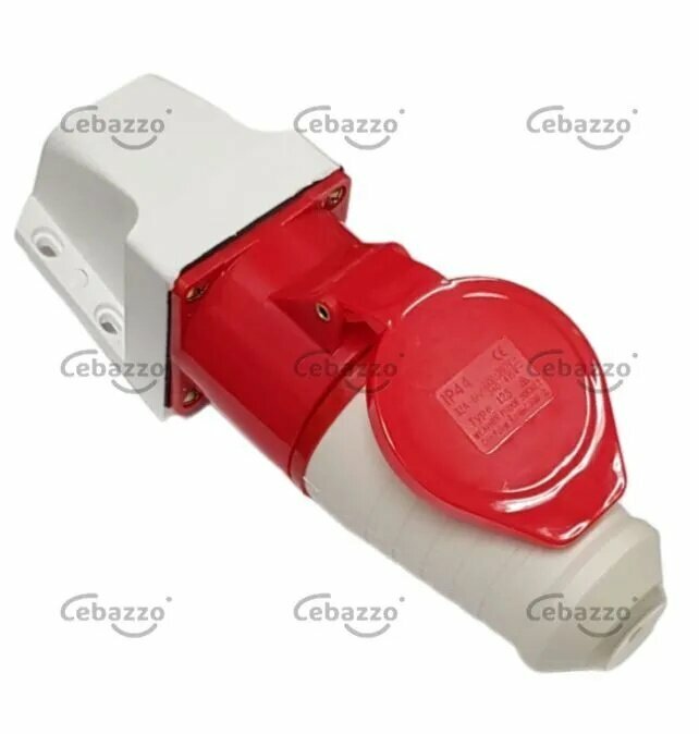 1шт. силовой разъём 5 контактов на 32А 380В вилка и розетка настенного крепления