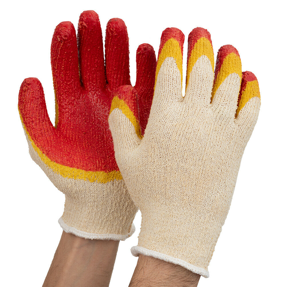 Перчатки х/б с двойным латексным обливом утепленные ЛЭВ белые 10 (L)