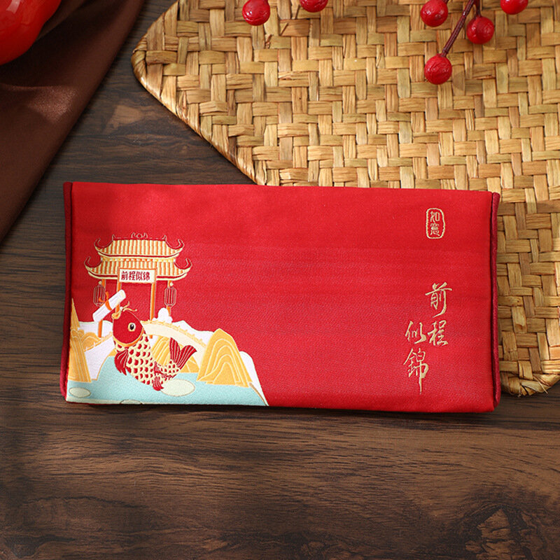 Высококачественные свадебные красные конверты для вступительного экзамена в колледж, красные конверты на десять тысяч юаней, тканевые новогодние свадебные красные конверты, конверты для приданого