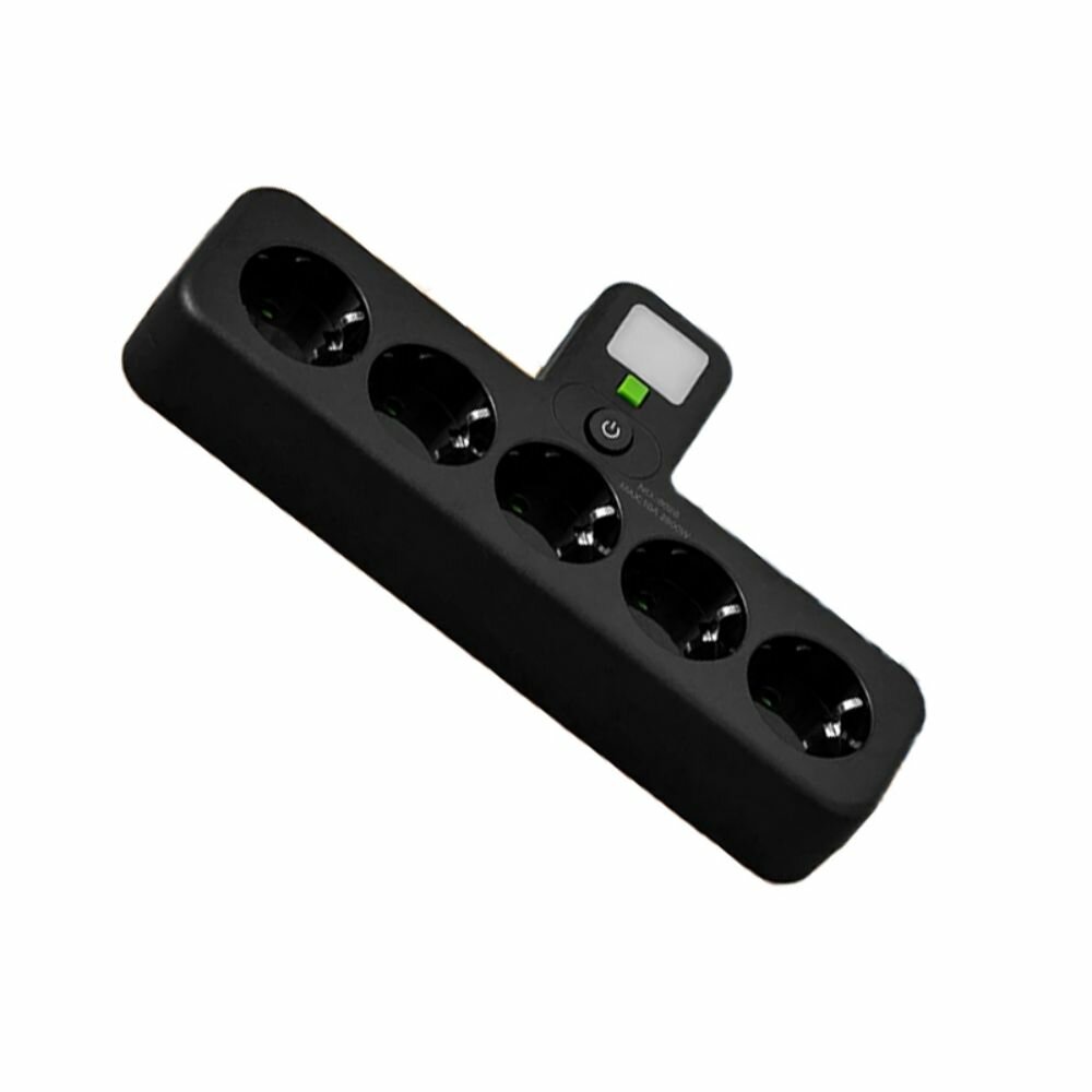 1 шт. сетевая панель с выключателем, вилка и отдельный выключатель для ночного освещения, 5 розеток переменного тока, подходит для дома и офиса.