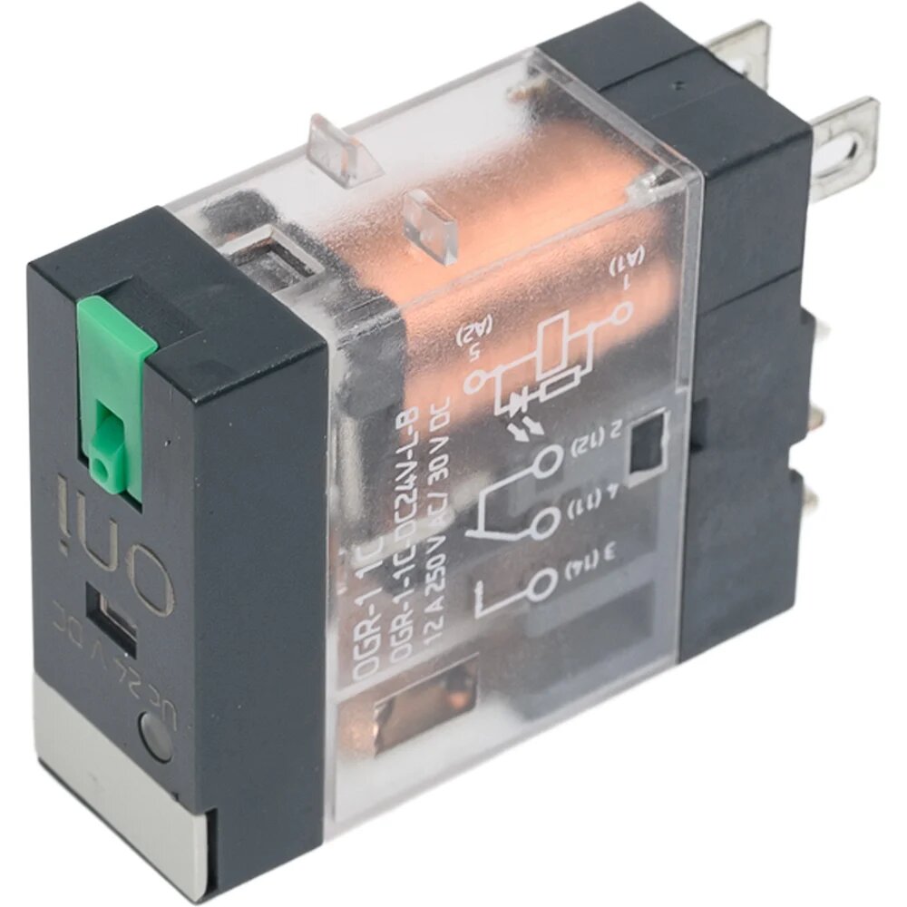 Реле общего назначения ONI OGR-1 1C 24В DC с LED и тест. кнопкой (20шт/упак) OGR-1-1C-DC24V-L-B