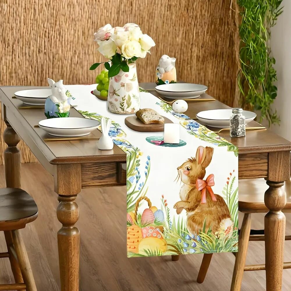 Настольная Дорожка с Пасхальным Кроликом Пасхальное украшение