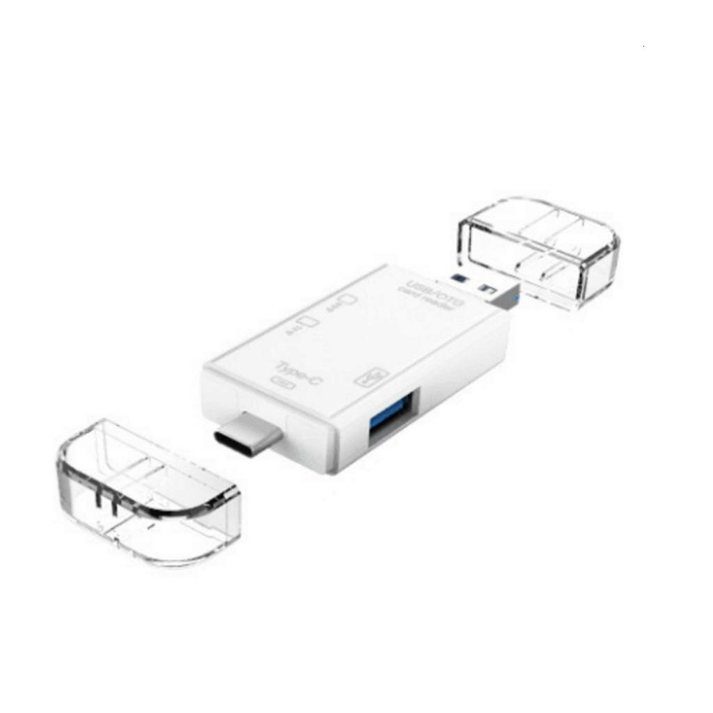 6 в 1 адаптер USB C, MicroUSB, SDTF, Белый