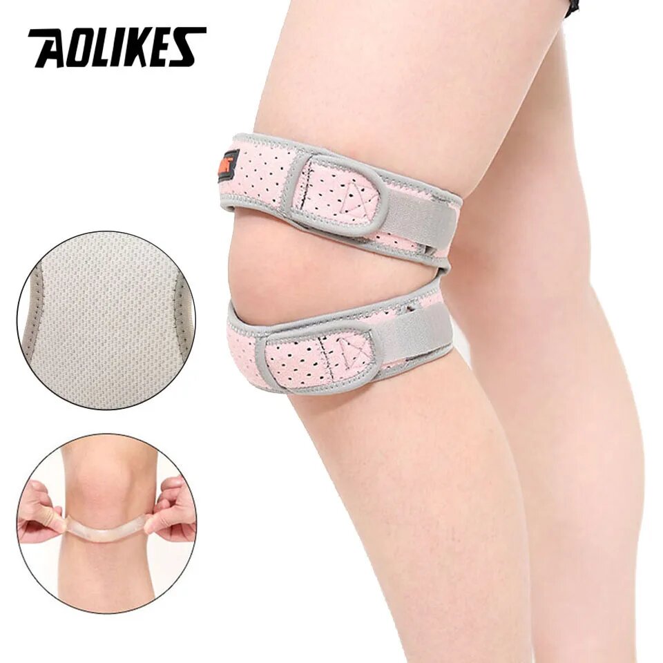 Розовые коленные бандажи AOLIKES регулируемые