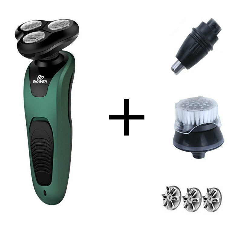 8D бритва многофункциональная мужская 3-в-1 электрическая бритва для всего тела, моющаяся, с USB зарядкой для автомобиля, триммер для бороды