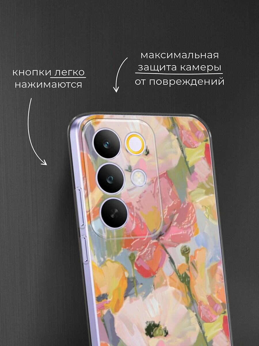 Силиконовый чехол на Realme C85 Pro / Реалми C85 Про с принтом Акварельные анемоны — фото 1