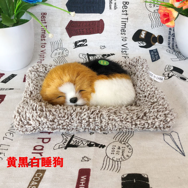 Бамбуковый уголь, маленький спящий собачка, имитация лая, серый коврик, бамбуковый уголь, собачья шерсть, ремесло, очистка воздуха, автомобильный украшение, подарок