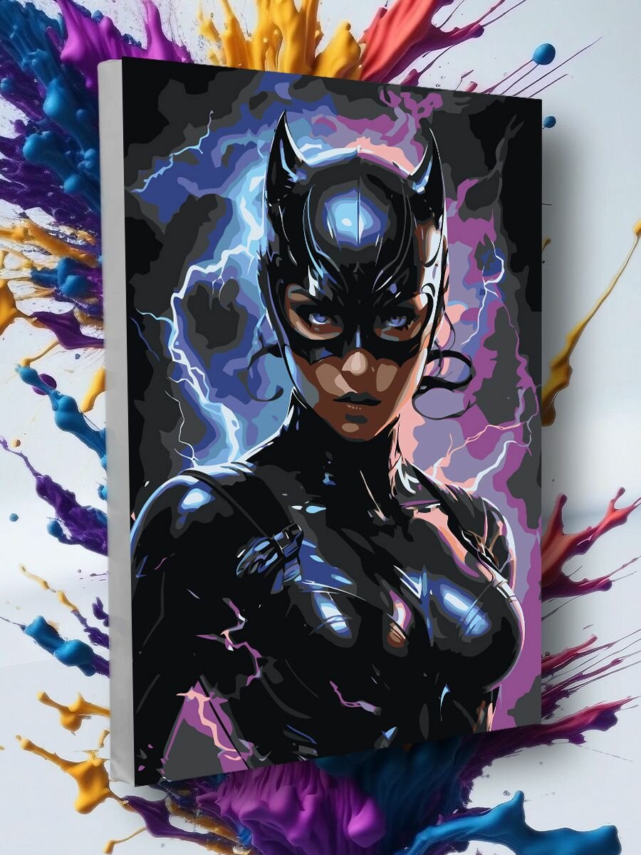 Картина по номерам Женщина-кошка 40х50