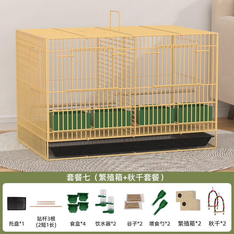 Большая клетка для птиц для домашнего использования, для попугаев, волнистых попугаев, корелл, неразлучников, с перегородкой, двойной ящик для разведения, птичье гнездо