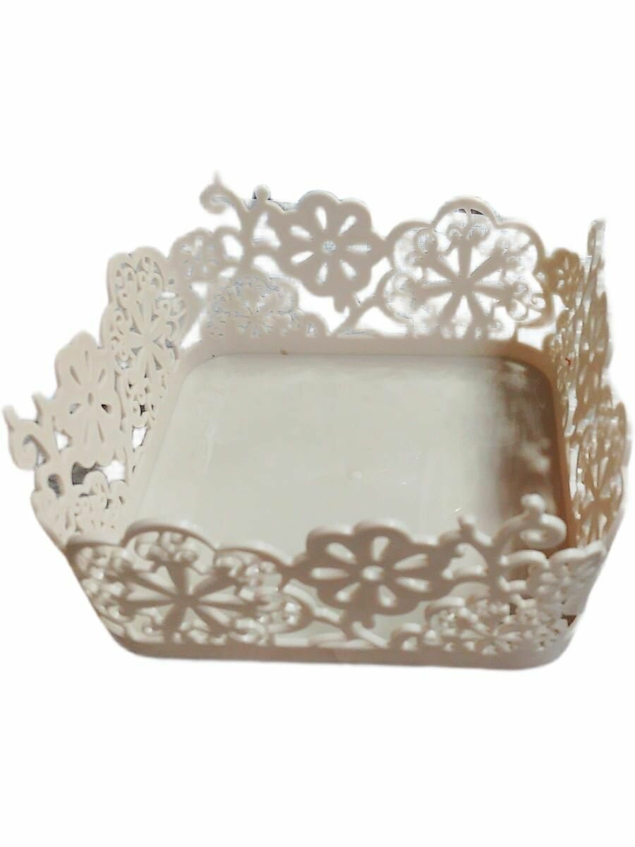 Корзина-сухарница Соната 16*16*8.5см, Цвет: бежевый