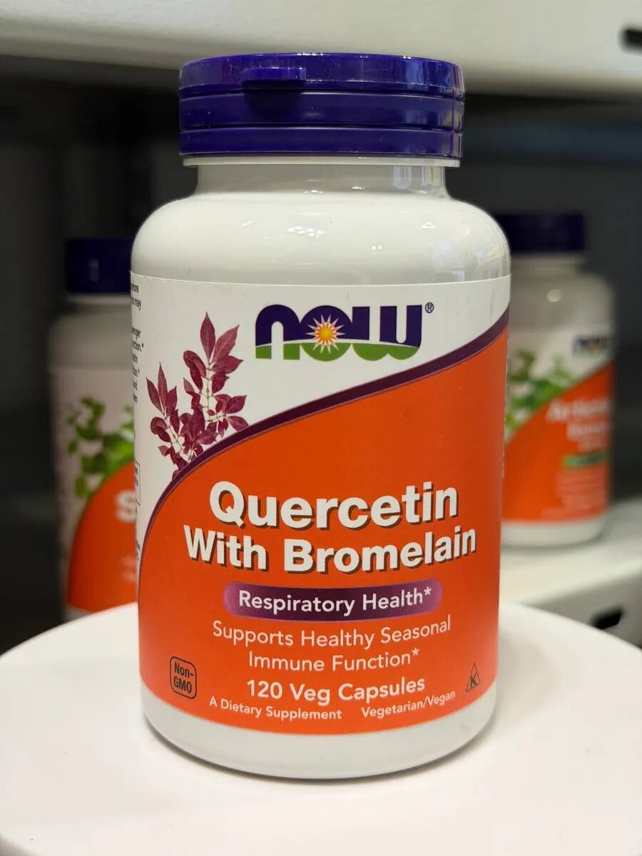 NOW QUERCETIN WITH BROMELAIN — иммунитет и защита от аллергии, 120 капсул