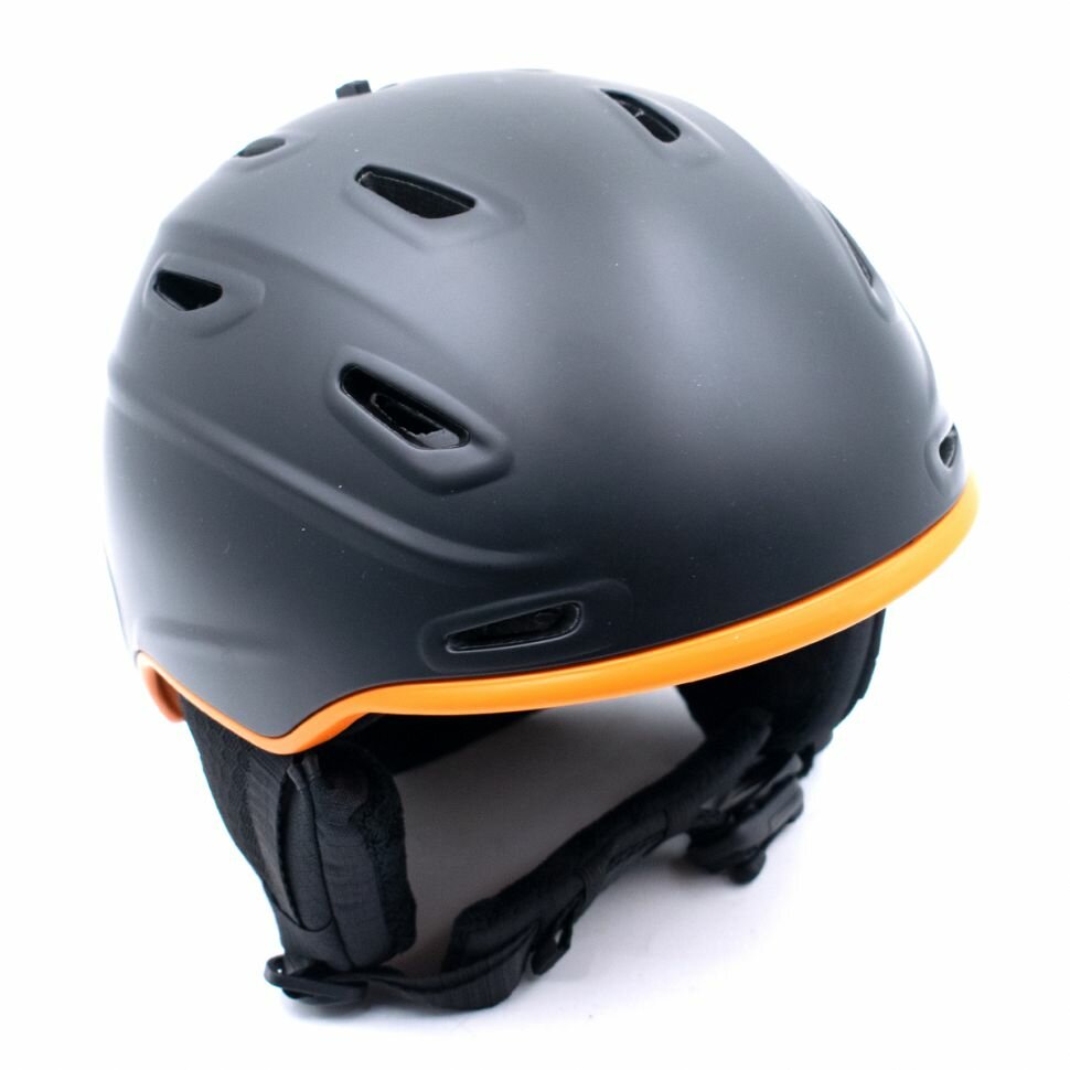 Шлем зимний White Owl HK004, S (48-52 см), черный с оранжевым