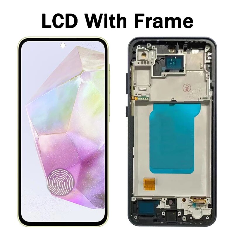 6,6 "OLED для Samsung A35 5G ЖК-дисплей с цифровым преобразователем сенсорного экрана для Samsung A356 A356E A356B экран с рамкой