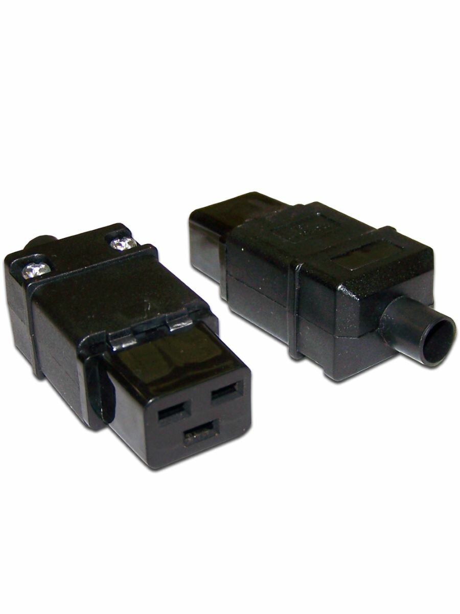 Вилка Lanmaster LAN-IEC-320-C19 IEC 60320 C19, 16A, 250V, мама, разборная, черная