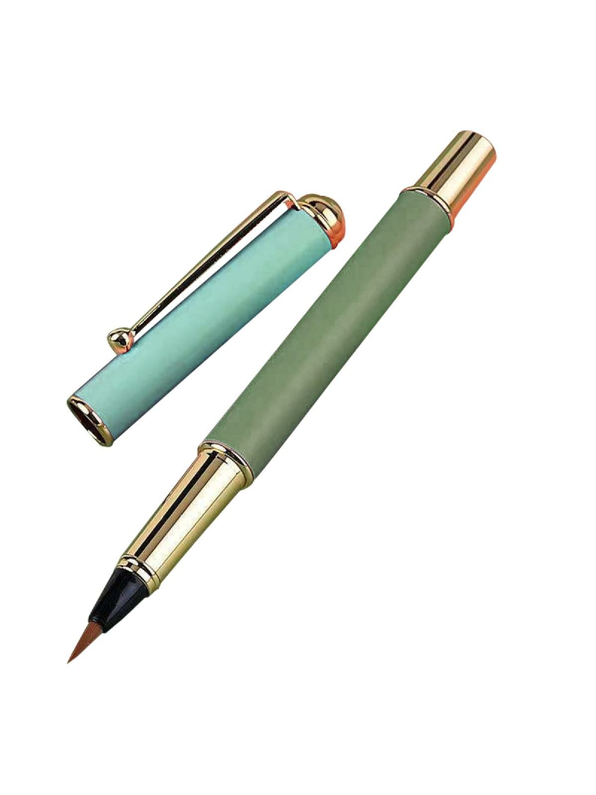 Многоразовая китайская кисть, металлический зажим для пера, съемный поглотитель чернил с поршнем