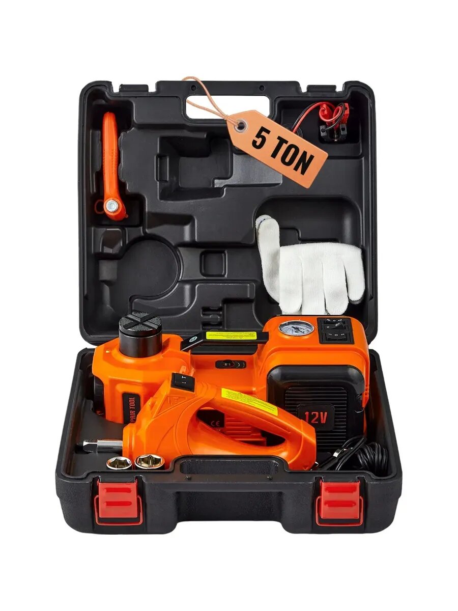 Автомобильный электрический домкрат 5т, с гаечным ключом