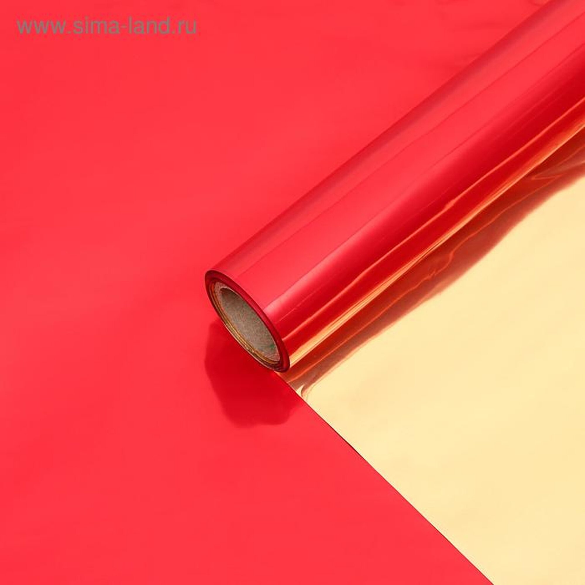 Полисилк двухсторонний золото + красный, 1 х 20 м, арт. 2060727