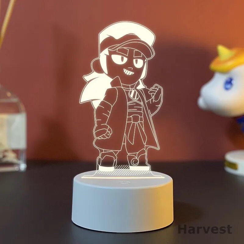 Brawl Stars 16-цветной ночник с дистанционным управлением,1,1,3, бирюзовый