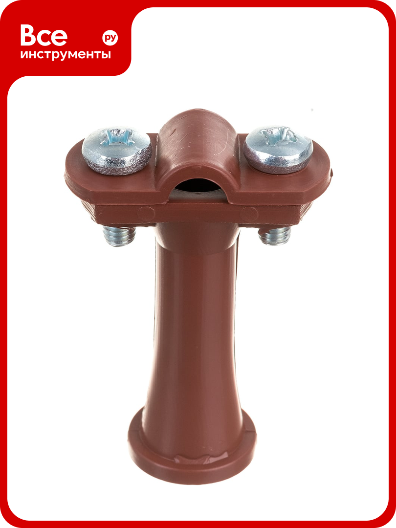 Держатель круглого проводника EZETEK 6-10мм коричневый, высота 59мм, пластик 91103