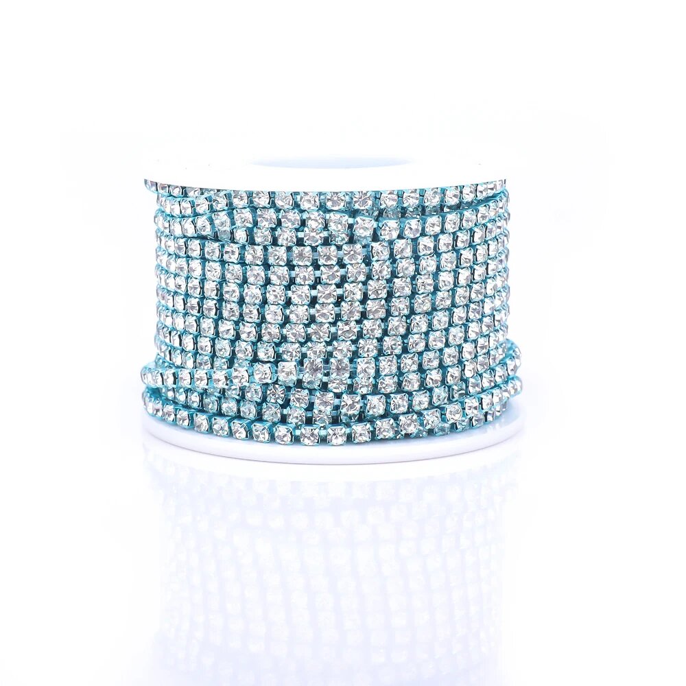 Стразы стеклянные Blue Crystal, 10 ярдов (Roll)