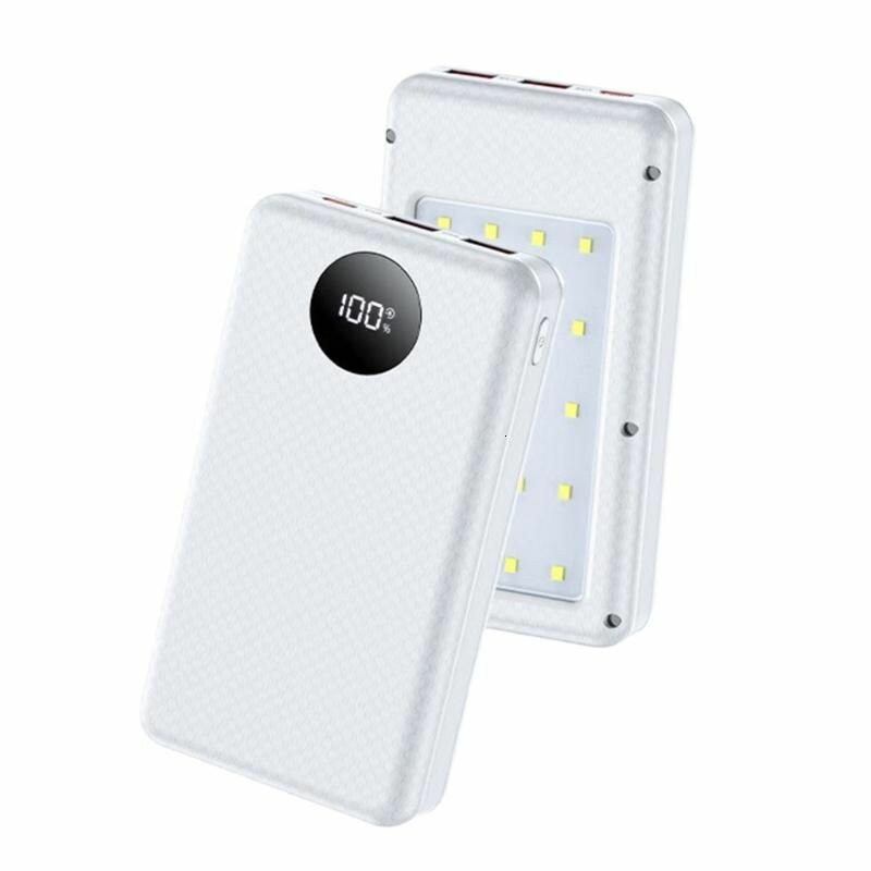 Корпус для 6x18650 с зарядкой и освещением, Белый - Стандартная версия 10 Вт