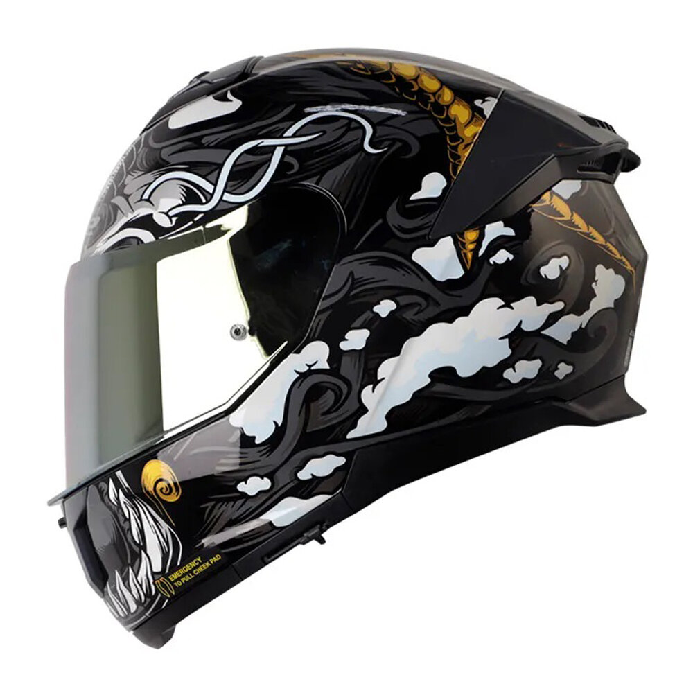 Мотошлем интеграл LS2 FF808 STREAM II DRAGONTIGER (черный, серый, L)