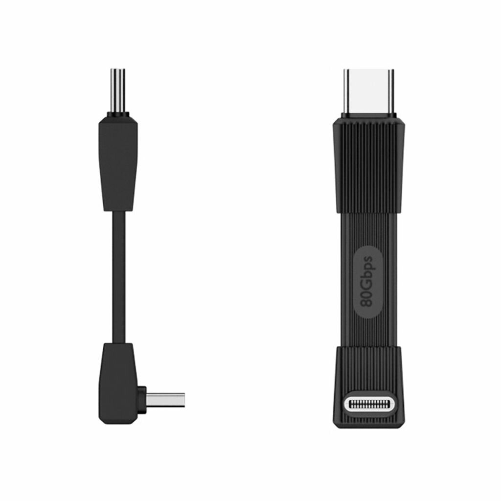 Портативный полнофункциональный гибкий кабель TypeC мощностью 240 Вт-51 мм от мужчины к мужчине-черный