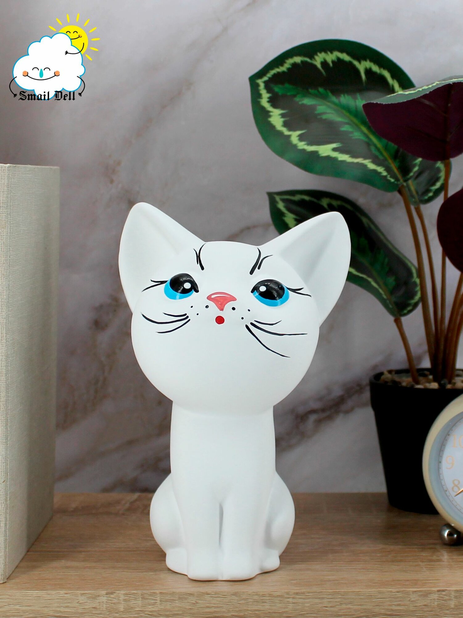 Статуэтка копилка Кот Лёлик , 19 см, цвет белый, керамика