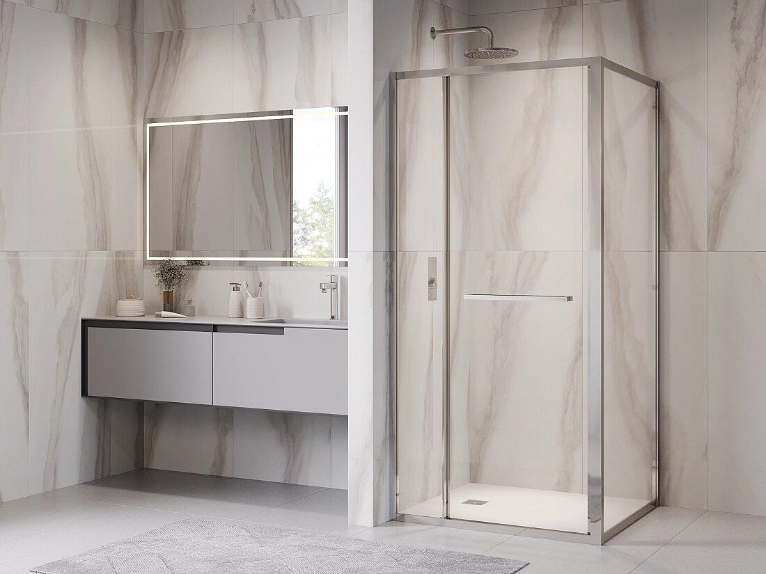 Душевой уголок RGW Leipzig LE-45 120х100х200 см, профиль хром, стекло прозрачное