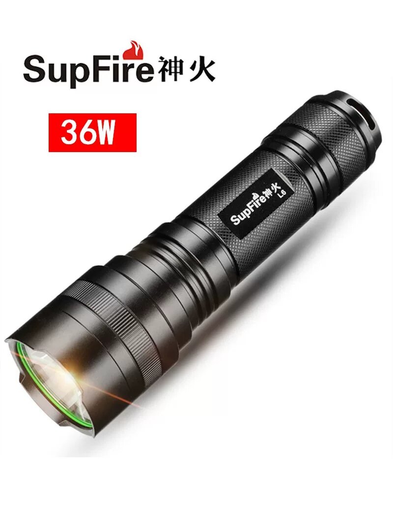 SupFire Shenhuo L6 мощный фонарик 26650 перезаряжаемый светодиодный уличный фонарик дальнего действия 36 Вт для ночной