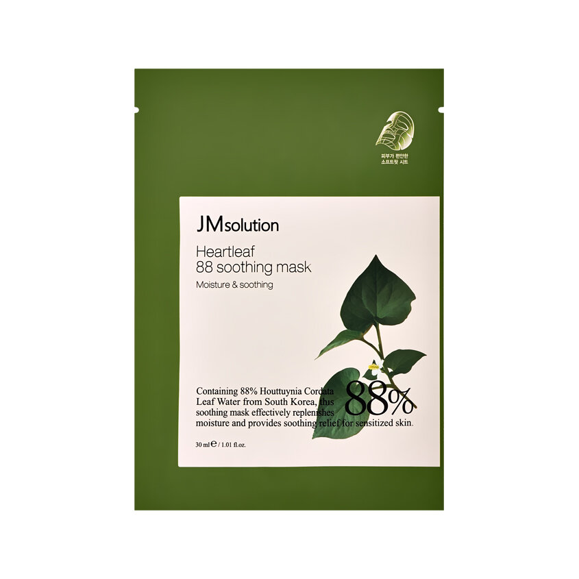 Маска для лица JMSOLUTION HEARTLEAF 88 успокаивающая с экстрактом хауттюйнии 30 мл
