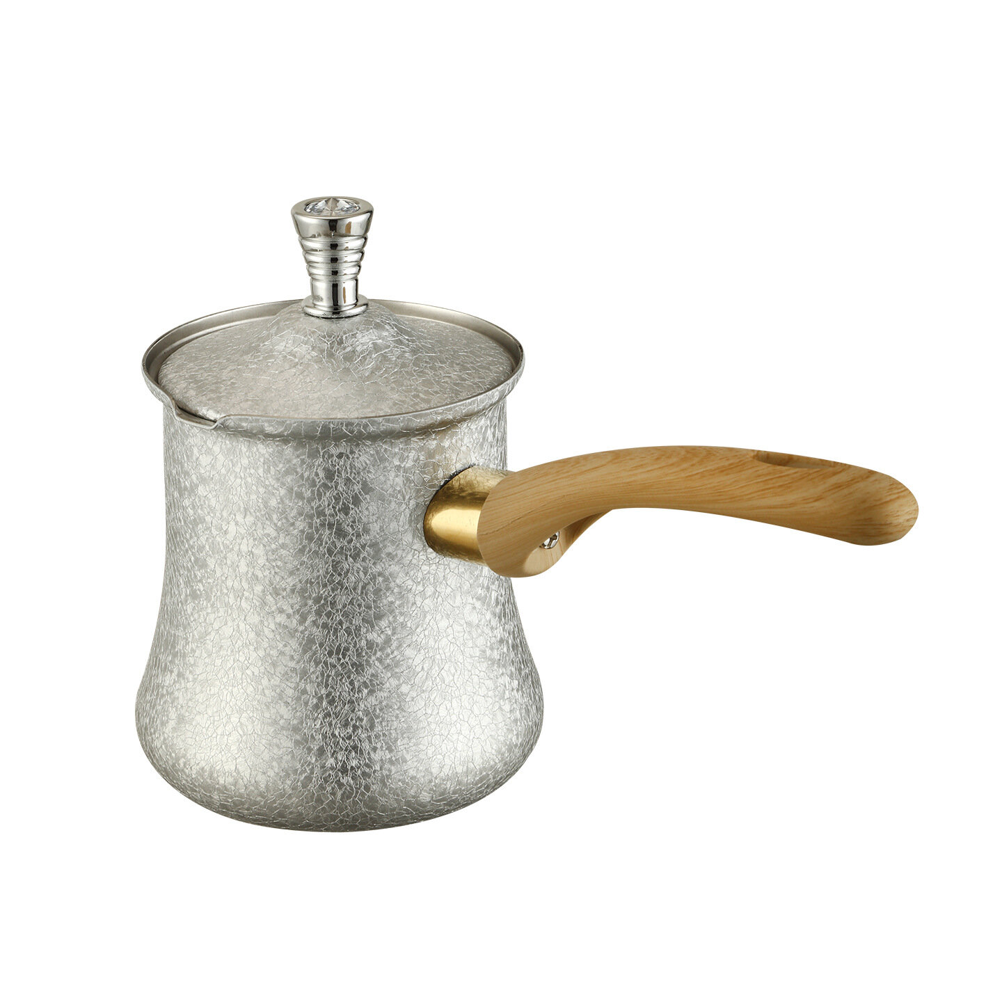 Кофейник из нержавеющей стали в винтажном стиле с деревянной ручкой, набор из трех предметов, чашка для латте-арта, чашка для шоколадного масла с ушком, чашка для кофе