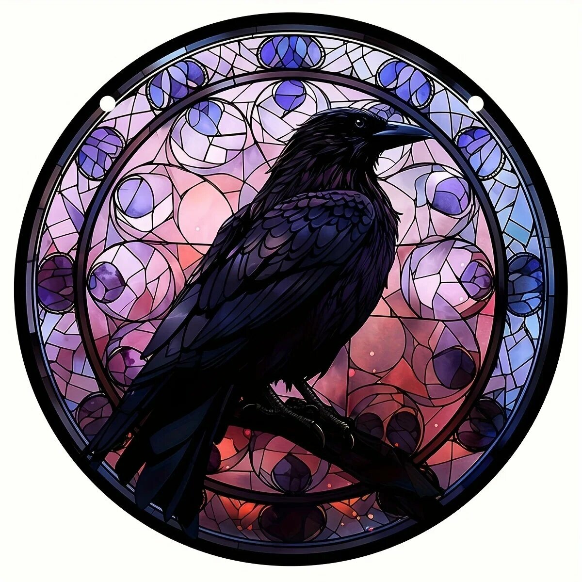 Акриловый витраж-подвеска "Ворон с животными" 4