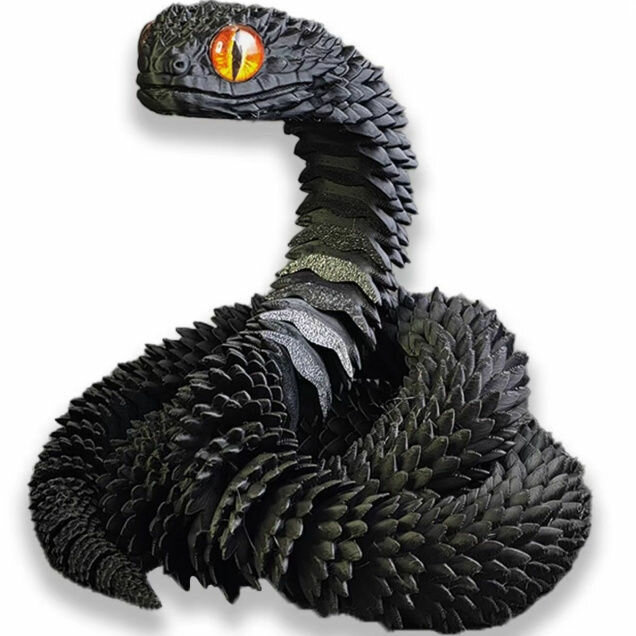 3D-печатная реалистичная змея с подвижными глазами, деформируемая змея, DIY изысканная ностальгическая реалистичная модель игрушки