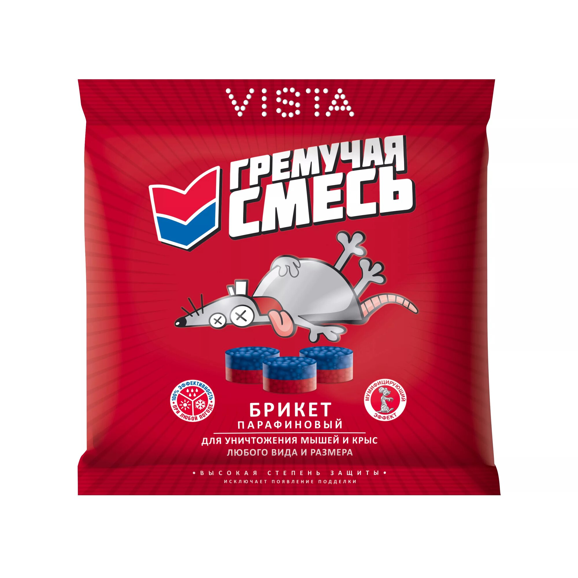 Средства от грызунов Гремучая смесь, приманка, против крыс и мышей, парафиновый брикет, 170 г