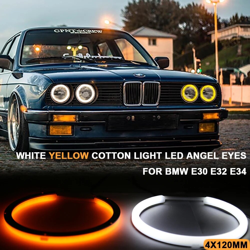 Светодиодные ангельские глазки White Yellow для BMW E30 E32 E34