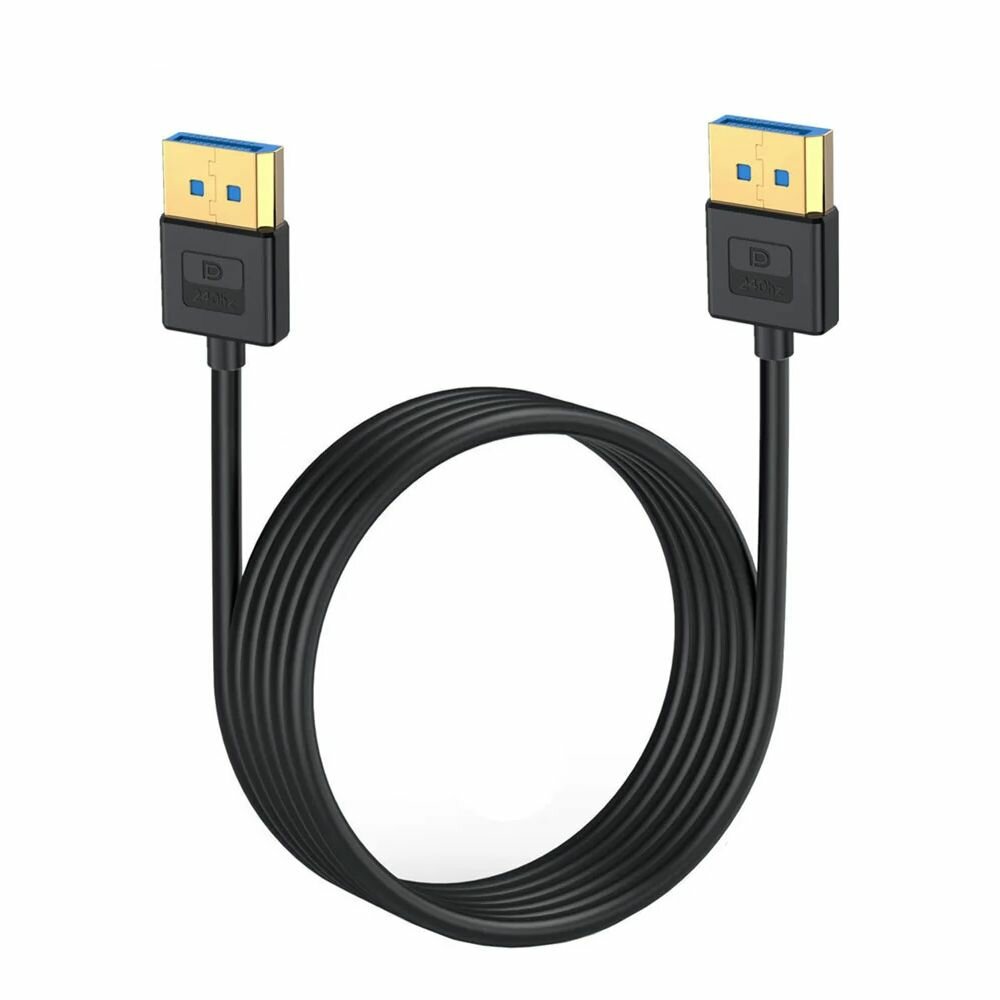 Силиконовый кабель DisplayPort 1.4 с угловым разъемом 90°, поддержка разрешения до 8K/60 Гц и 4K/144 Гц, длина кабеля: 0,3/0,6/1/1,8/3/5 м.