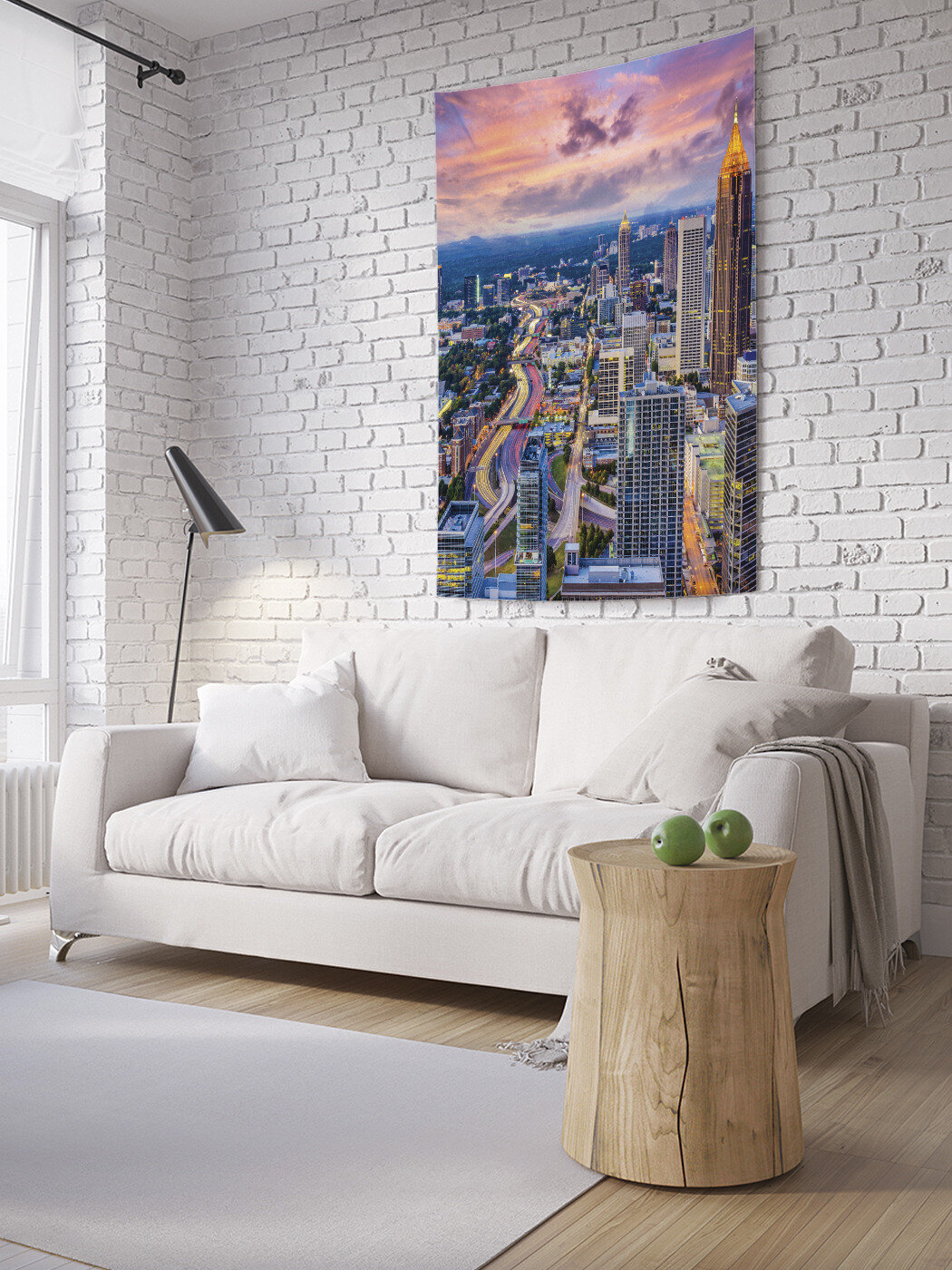 Вертикальное фотопанно на стену JoyArty "Атланта сити", из ткани, 100х150 см
