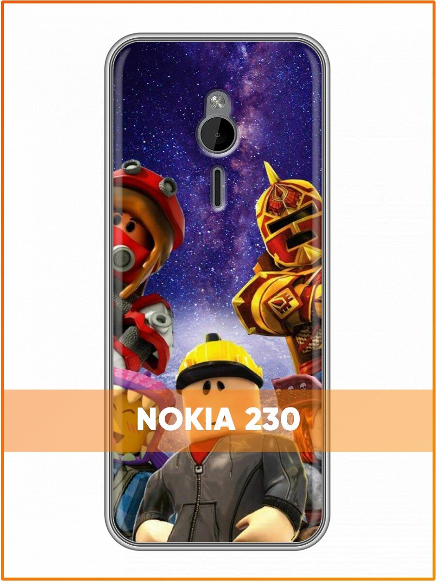 Чехол для Nokia 230 с принтом для мальчиков Роблокс фон космоса (Нокиа 230)