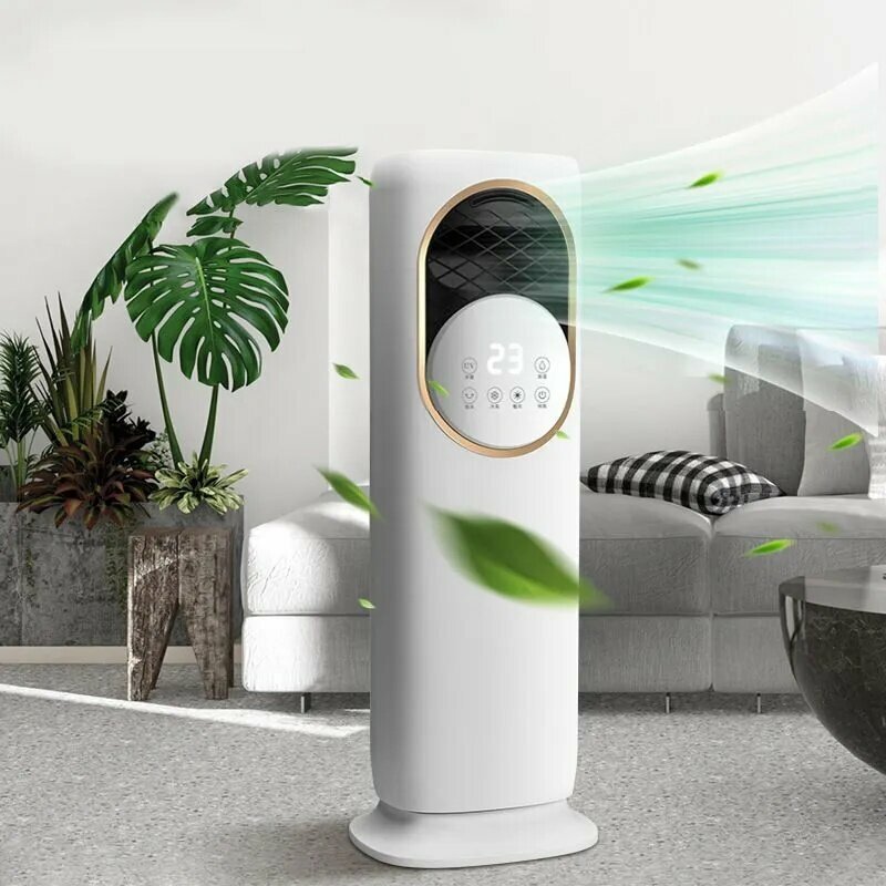 Тепловентилятор напольный Humidifier-pro Кондиционер двойного назначения для отопления и охлаждения стерилизация синим светом, увлажнение, дистанционное управление + касание, встряхивающая головка