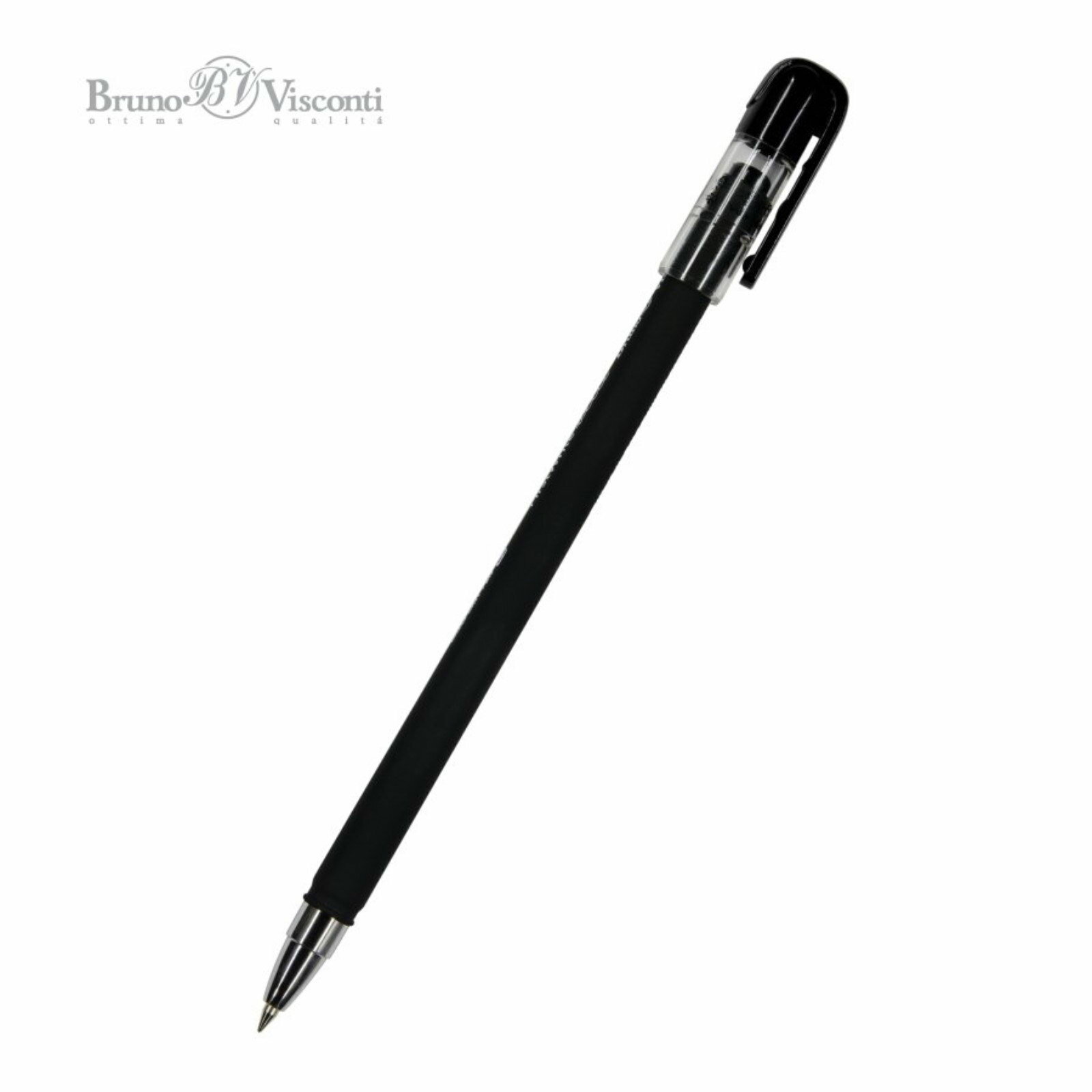 Ручка шариковая FreshWrite EasyWrite Black, узел 0.5 мм, синие пигментные чернила, корпус Soft Touch, 4 шт.